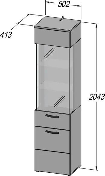 Obývací stěna Kalomira, s osvětlením, smrk