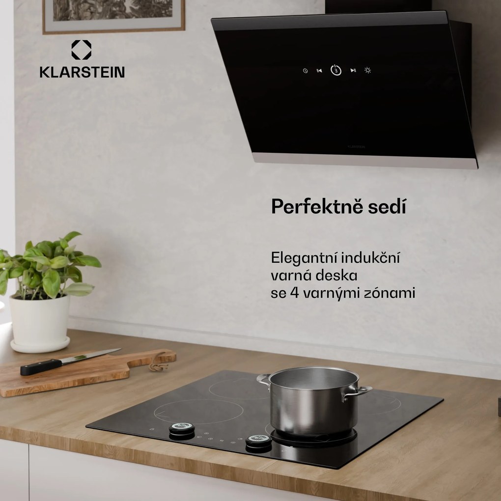 Klarstein Neotouch indukční varná deska | Moderní a výkonná | 4 varné zóny | 9 stupňů | 7200 W | 60 cm
