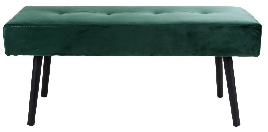 Zelená Sametová lavice Skiby 35 × 100 × 44 cm HOUSE NORDIC