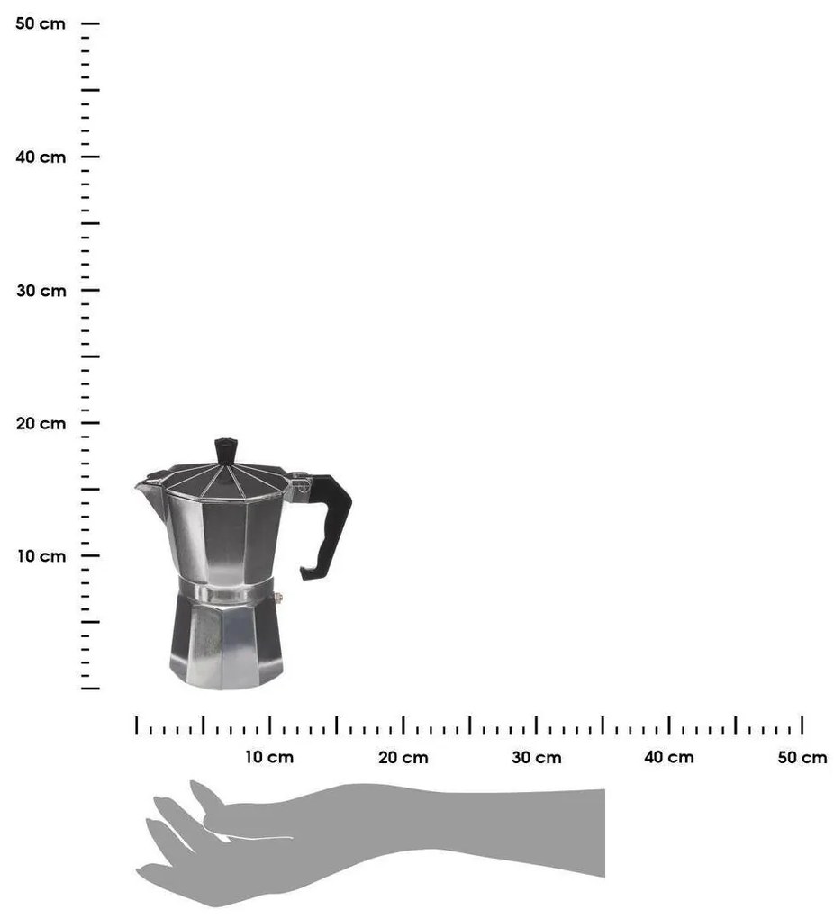 Hliníková konvička na kávu Kelsey 16 cm stříbrná