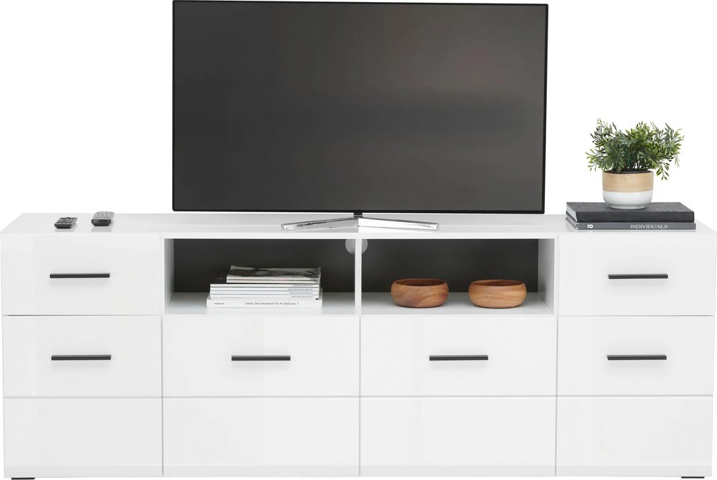 XXXLutz KOMODA POD TELEVIZI, antracitová, bílá, 180/63,7/41,6 cm Hom`in - TV stolky & komody pod TV - 001803069002