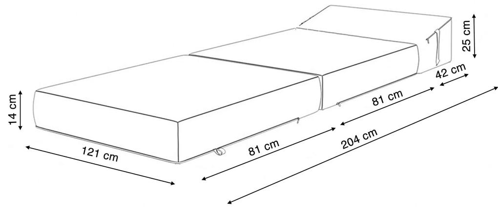 Skládací matrace 200x120x14 - grafit