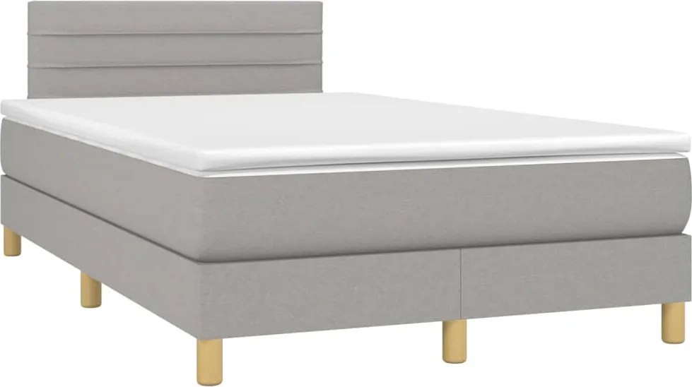 Box spring postel s matrací světle šedá 120 x 200 cm textil 3140681