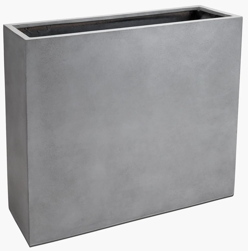 Květináč ELEMENTO na kolečkách, sklolaminát, šířka 88 cm, beton design šedá