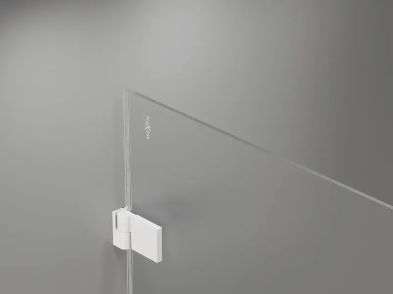 Mexen Lunar-B sprchové dveře otočné levé 80 cm, transparentní, bílé - 832-080-000-20-00-L