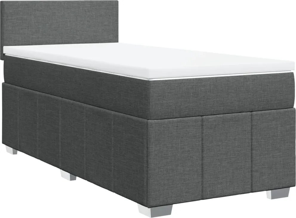Box spring postel s matrací tmavě šedá 90x190 cm textil 3286917