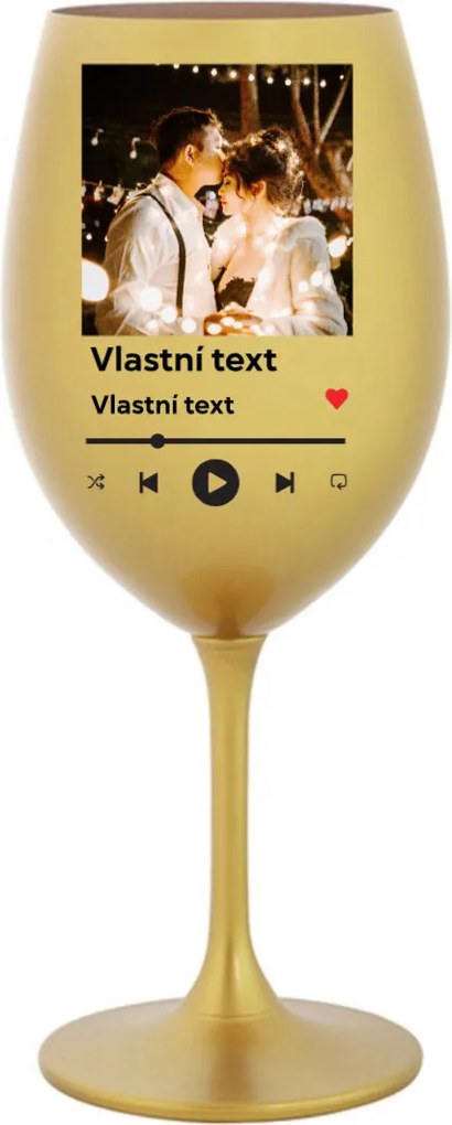 Personalizovaná sklenice s motivem přehrávače
