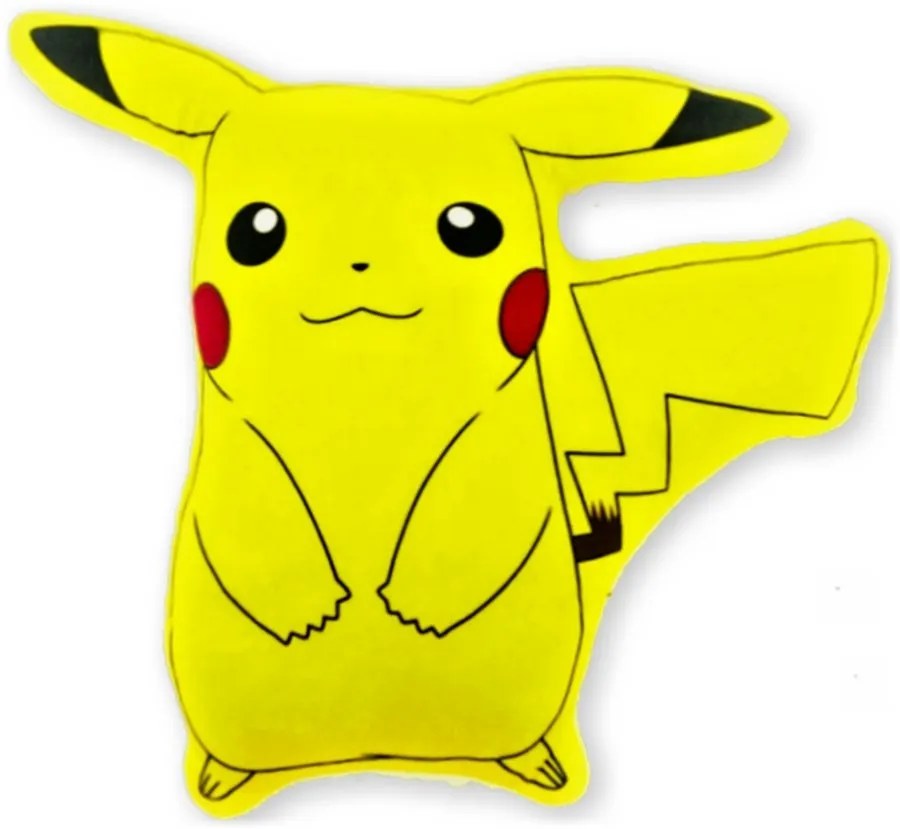 Tvarovaný polštářek Pokémon Pikachu - 28 x 30 cm
