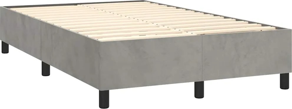 Rám postele s boxspringem světle šedá 120 x 200 cm samet 3121108