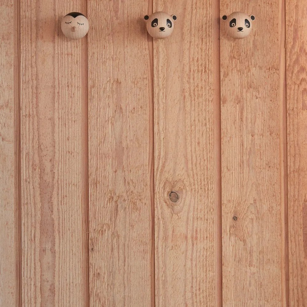 Nástěnný háček z bukového dřeva v přírodní barvě Panda – OYOY Mini