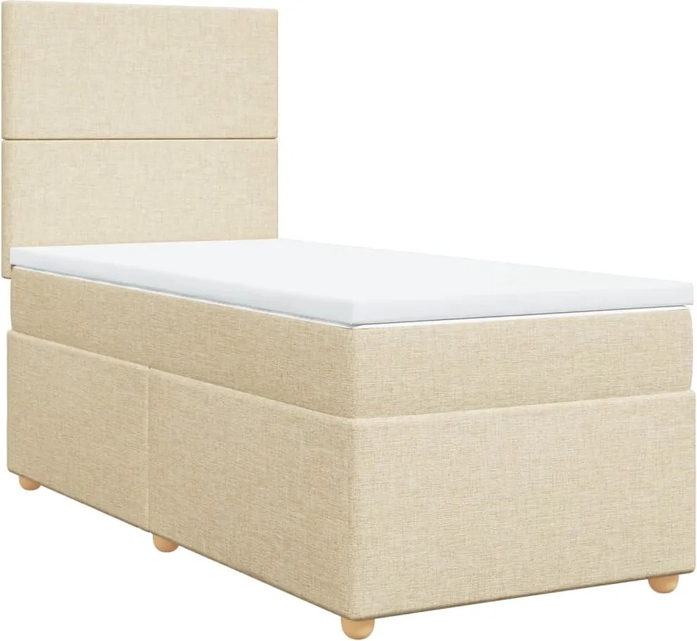 Box spring postel s matrací krémová 90x190 cm textil 3291133