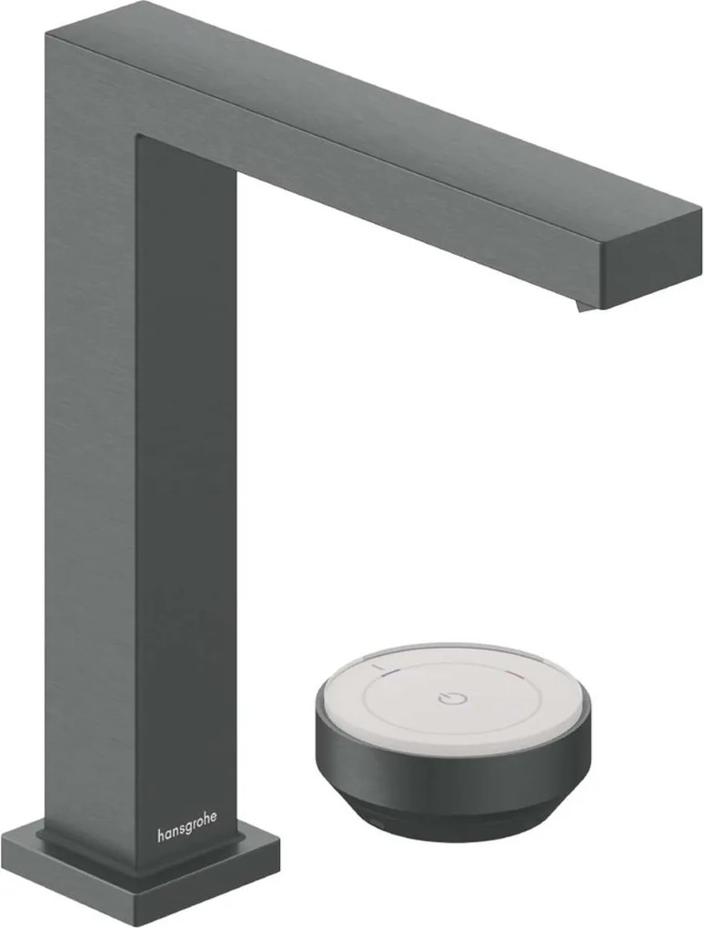 Hansgrohe Tecturis E - Umyvadlová baterie s výpustí, 2-otvorová instalace, CoolStart, EcoSmart+, kartáčovaný černý chrom 73053340