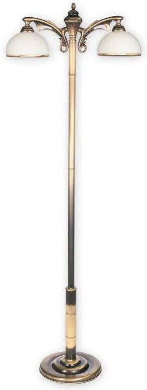 Rustikální stojací dvouramenná lampa SATO PAT, 2xE27, 60W, patina Loreo SATO PAT