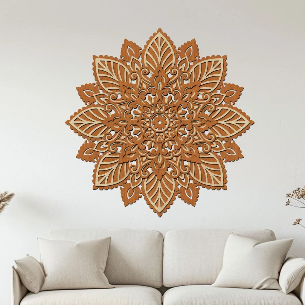 dřevo života 3 vrstvá mandala VDĚČNOSTI Rozměry (cm): 40x40, Zvolte barevný dekor: třešeň-javor
