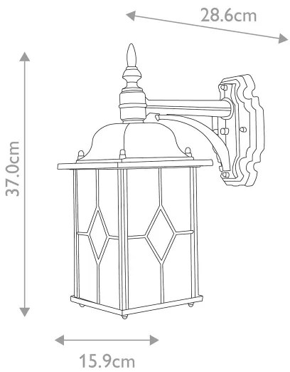 Elstead WX2 - Venkovní nástěnné svítidlo WEXFORD 1xE27/100W/230V IP23