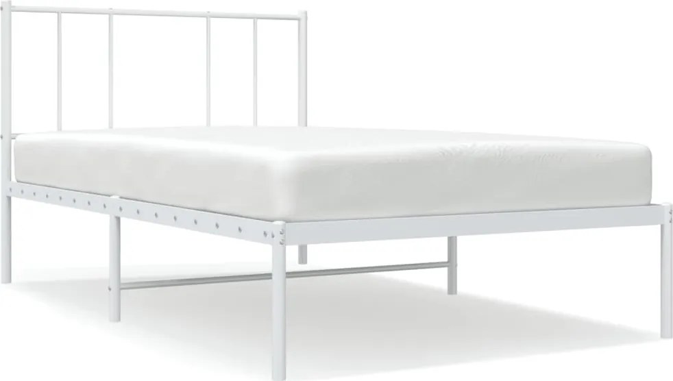 vidaXL Kovový rám postele s čelem 100 x 190 cm [352523] Barva: Černá