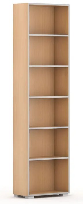 Knihovna SILVER LINE, 1 sloupec, 2230 x 600 x 400 mm, buk