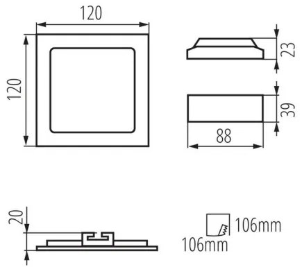 Podhledové LED svítidlo Kanlux KATRO V2LED 6W-NW-W neutrální bílá 28946