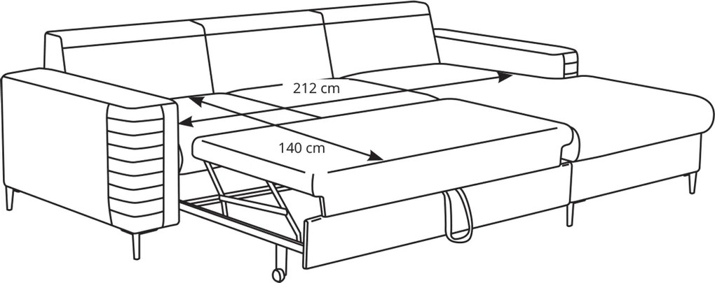 Sedací souprava COLLIN | 252x165 cm | rozkládací s úložným prostorem | záhlavník v ceně | VÝBĚR TKANINY