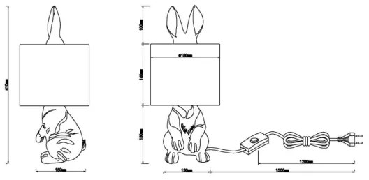 Globo 21633G - Stolní lampa RABBIT 1xE27/25W/230V