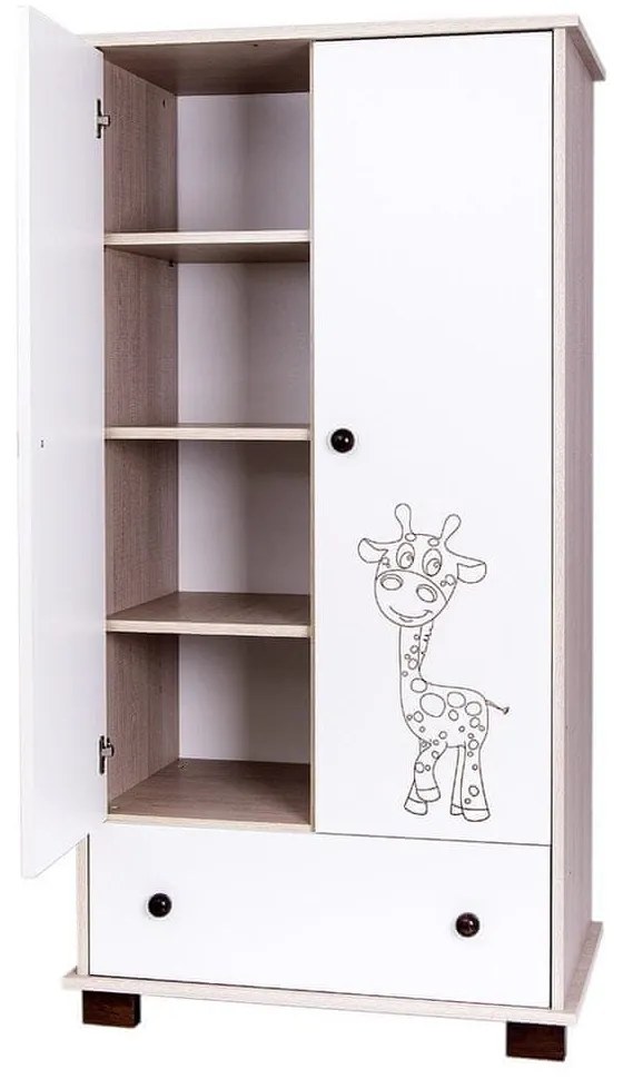 Drewex Dětská skříň Žirafa přírodní