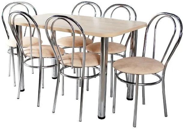 Jídelní set 6 židlí + obdélníkový stůl 70 x 120cm Dub RJK světlý