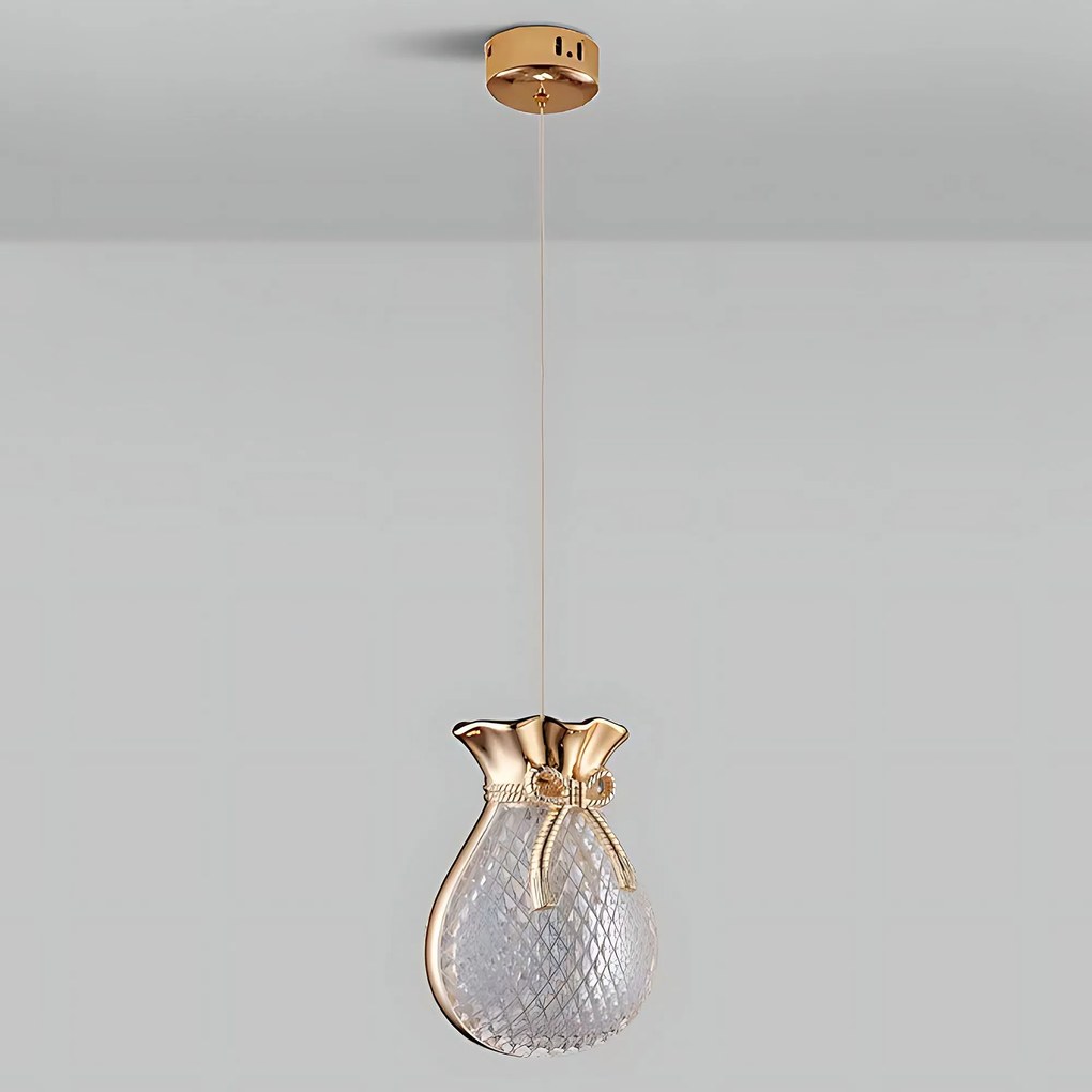 Toolight Závěsné skleněné LED osvětlení D19 LHJ107-1CP růžová zlatá