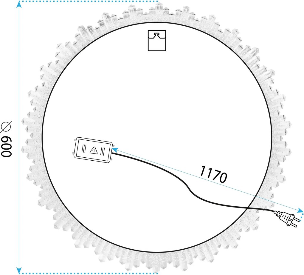 Rea Zrcadlo ⌀60 cm s LED osvětlením HOM-06913