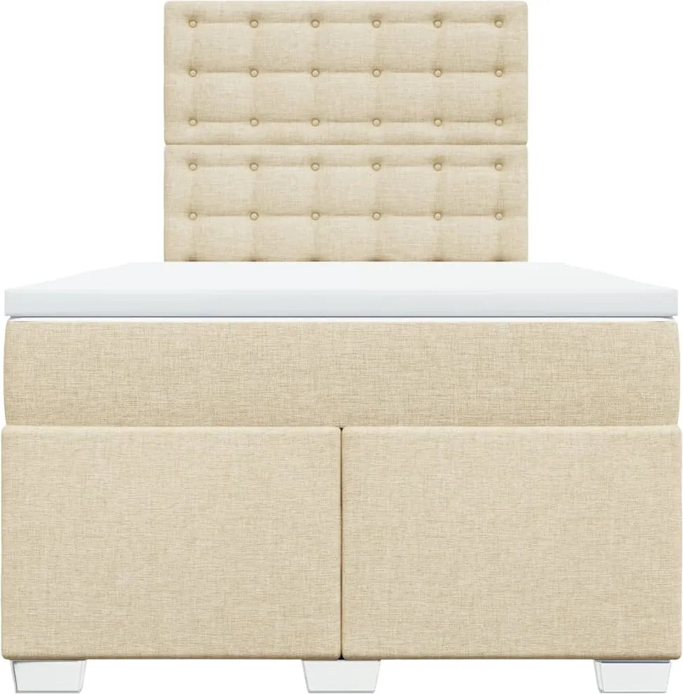 Box spring postel s matrací krémová 120x190 cm textil 3292746