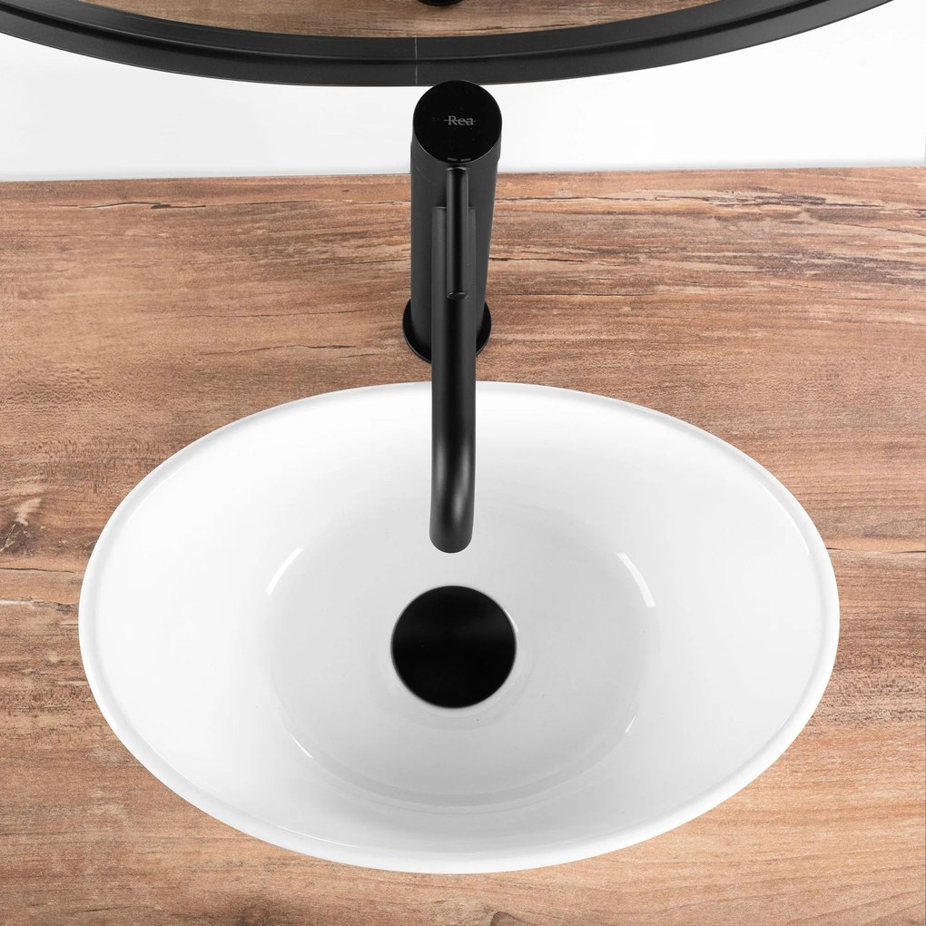 Rea Kate mini, umyvadlo na desku 365x245x130 mm, bílá lesklá, REA-U6803
