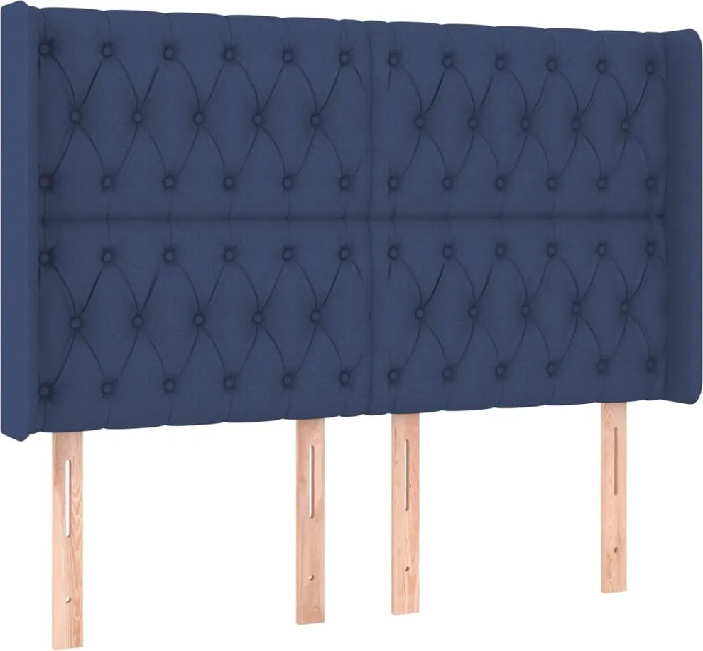 Box spring postel s matrací a LED modrá 140x190 cm textil 3139115