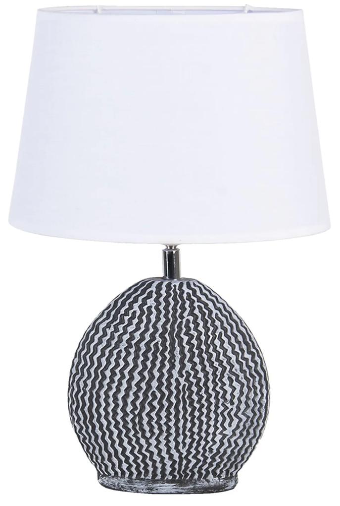 Bílo šedivá stolní lampa Val s bílým stínidlem - 26*19*38 / E27