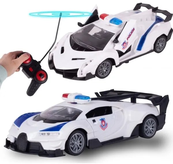 Malplay POLICEJNÍ AUTO NA DÁLKOVÉ OVLÁDÁNÍ 21 CM BÍLÉ
