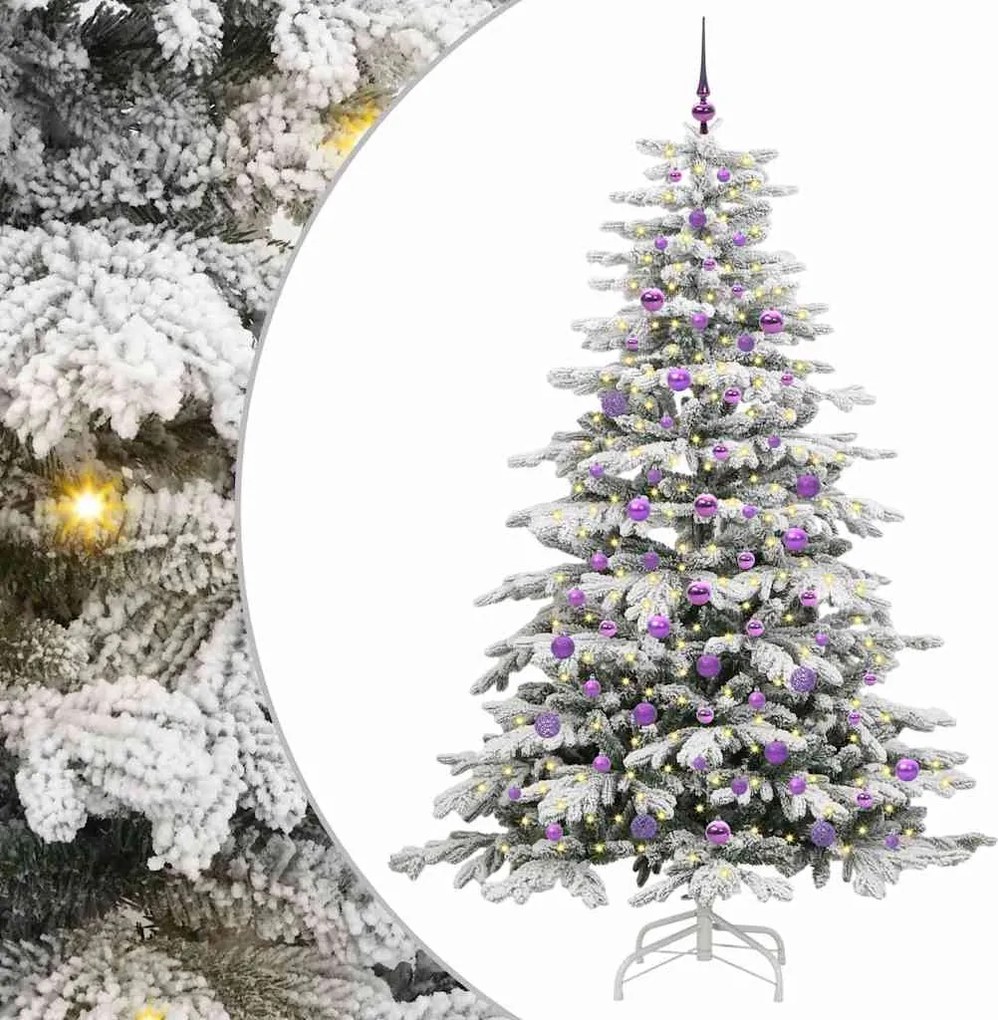 Umělý Skládací Vánoční Strom Bílá 210 cm PE a PVC 3395655