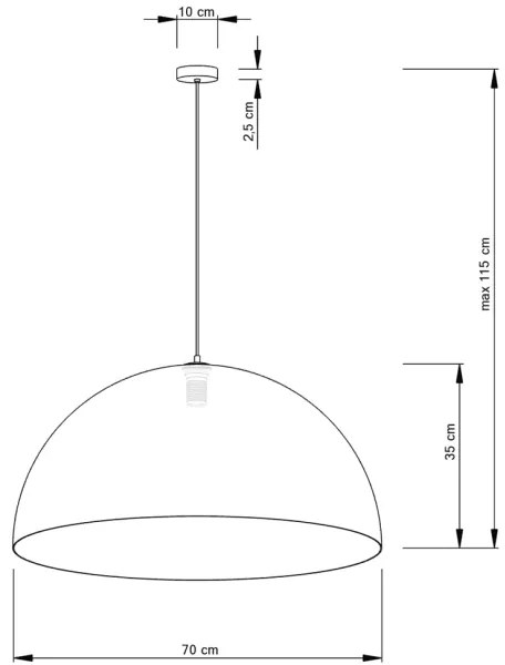 Lustr na lanku SFERA 1xE27/60W/230V pr. 70 cm zlatá