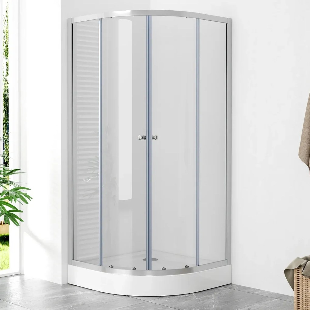 POINT LOR 80 Clear Čtvrtkruhový sprchový kout s akrylátovou vaničkou