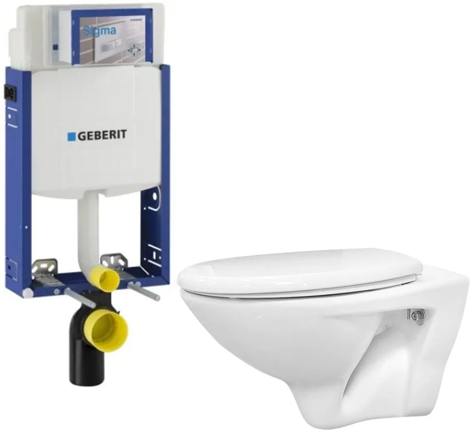 AKCE/SET/GEBERIT - Kombifix KOMBIFIX ECO pro závěsné WC, nádržka UP 320 bez Ovládací desky + WC CERSANIT MITO + SEDÁTKO 110.302.00.5 MI1