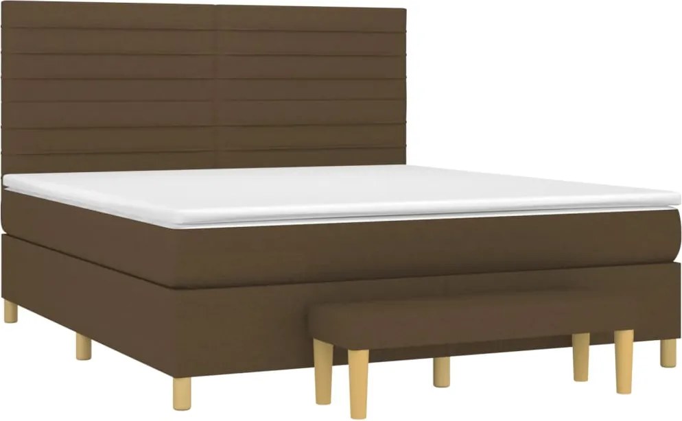 Box spring postel s matrací tmavě hnědá 160x200 cm textil 3137248