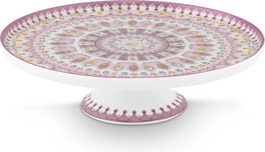 Pip Studio Lily & Lotus dortový podnos Ø21cm, lila (porcelánový servírovací podnos)