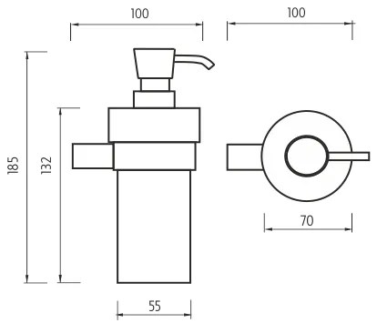 Nástěnný dávkovač tekutého mýdla keramický, pumpička plast NIMCO BORMO BR 11031KN-26