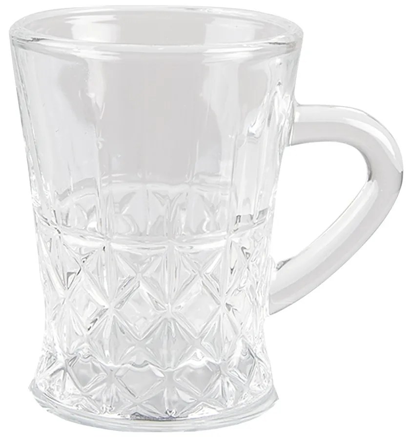 Transparentní skleněný hrnek na nápoj - 6*8*8 cm / 95 ml