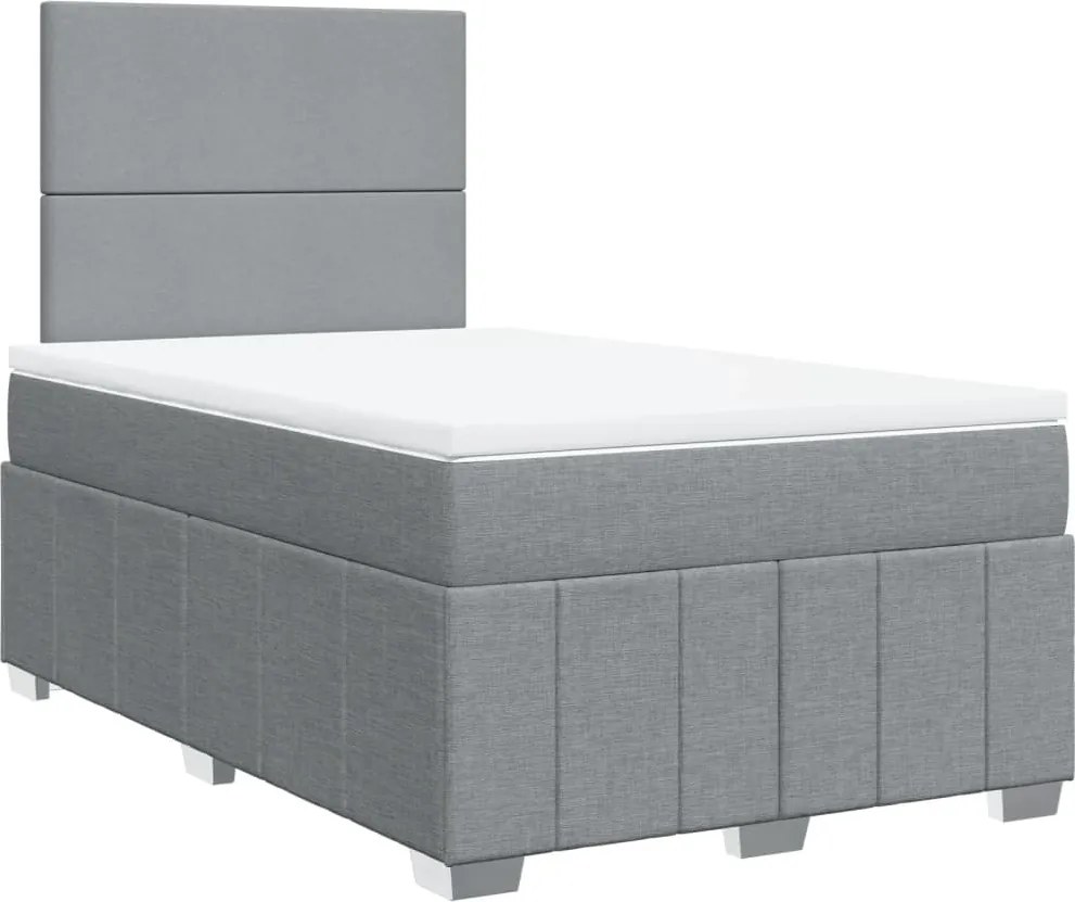 Box spring postel s matrací světle šedá 120x190 cm textil 3293900