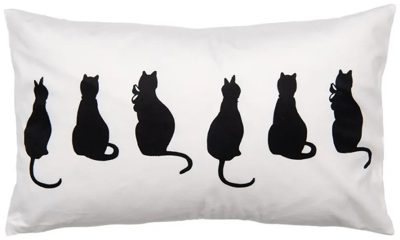 Bílý povlak na polštář s kočkami Dog&Cat - 30*50 cm