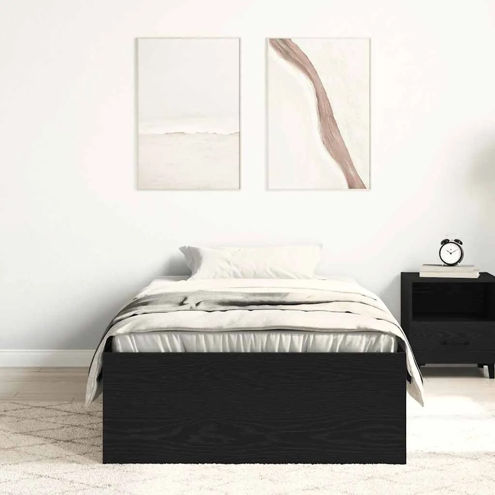 Rám postele bez matrace Dub černý 90x190 cm Dřevěné konstrukce 3329331
