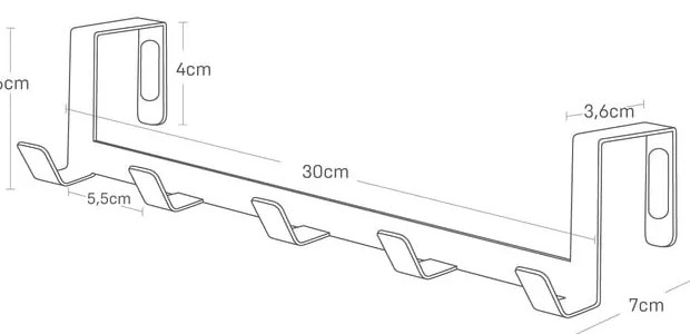 Černý kovový věšák na dveře 30 cm Tower – YAMAZAKI