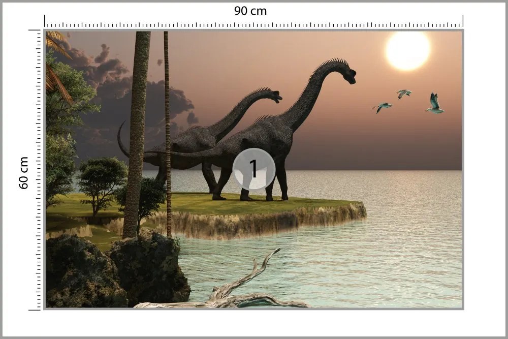 Fototapeta Dinosauři U Vody Vliesová tapeta 104x70.5