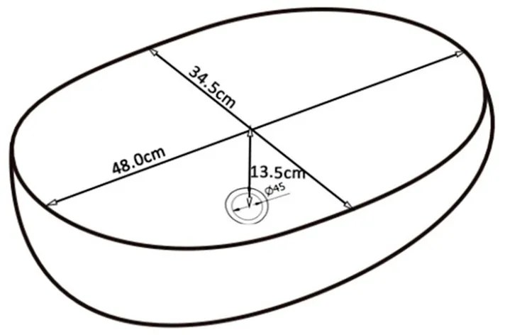 BPS-koupelny Keramické umyvadlo na desku HYD-NO-MAR2-480 48x34,5 cm, šedý mramor