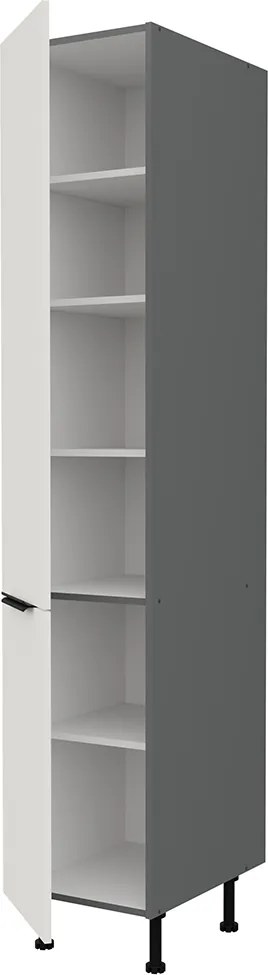 ARIA aw | vysoká skříňka 40 DK-215 2F potravinová s policemi | 40 cm | ANTI FINGERPRINT povrch | antracit/bílá