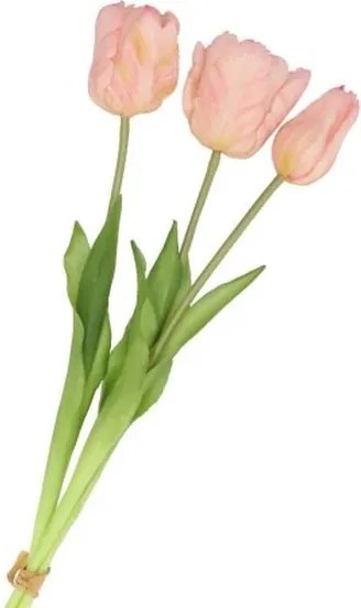 Kytice 3ks růžových realistických tulipánů Tulips - 45 cm
