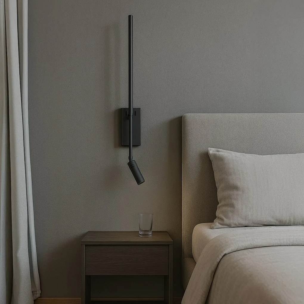 Nástěnné svítidlo Torch, 1x černé kovové stínítko + 1x LED 3w, b